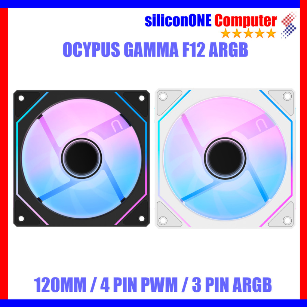 Ocypus Gamma F12 ARGB Black / White - Reversed Blade